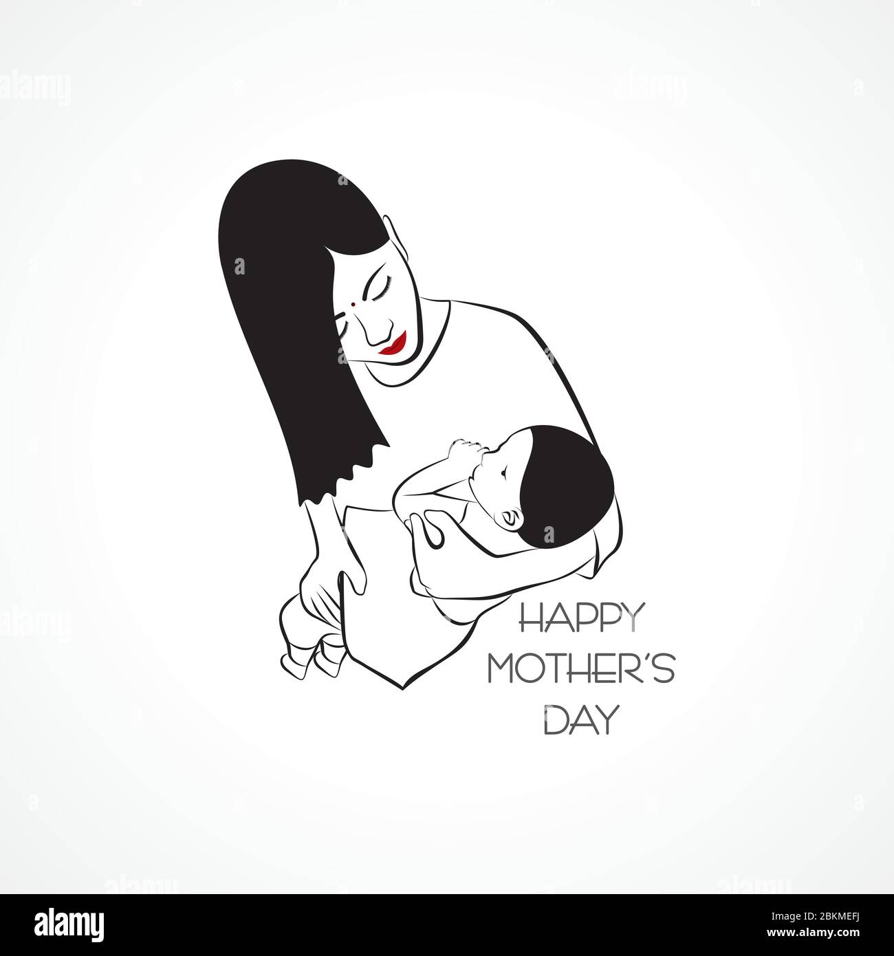 Illustration Of Happy Mother`s Day Greeting Banner Or Poster Best Mom